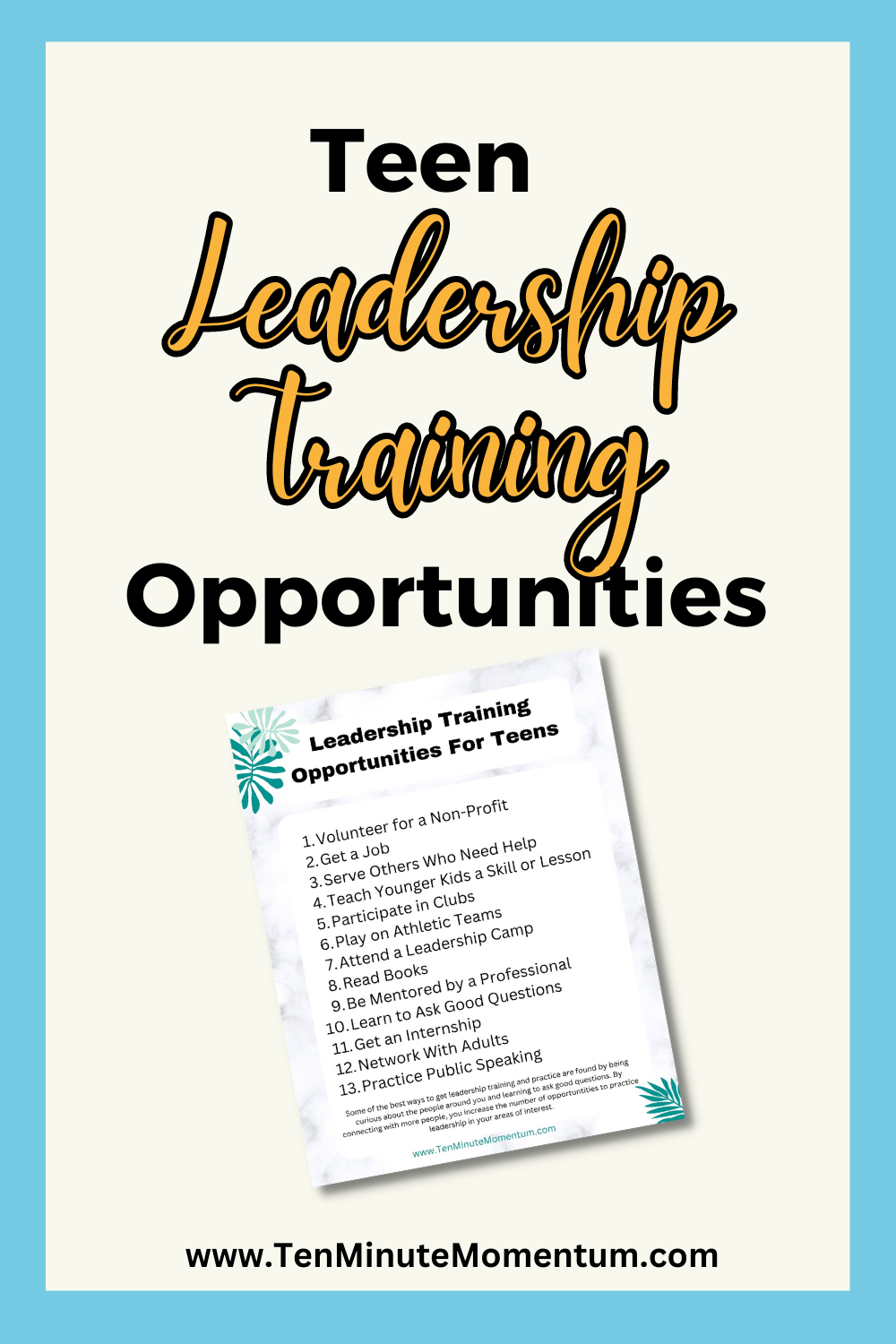 10 Ways Teens Can Gain Youth Leadership Training