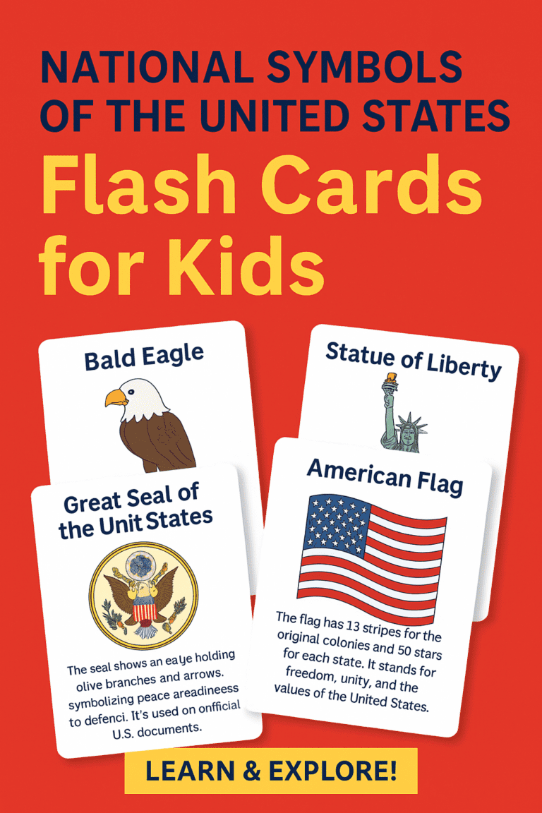 National Symbols of the United States Flash Cards for Kids